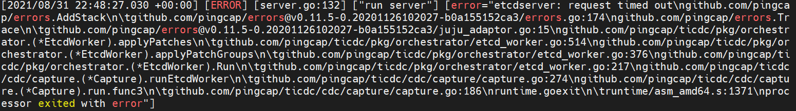 some captures exited: error="etcdserver: request timed out · Issue #2708 · pingcap/tiflow · GitHub