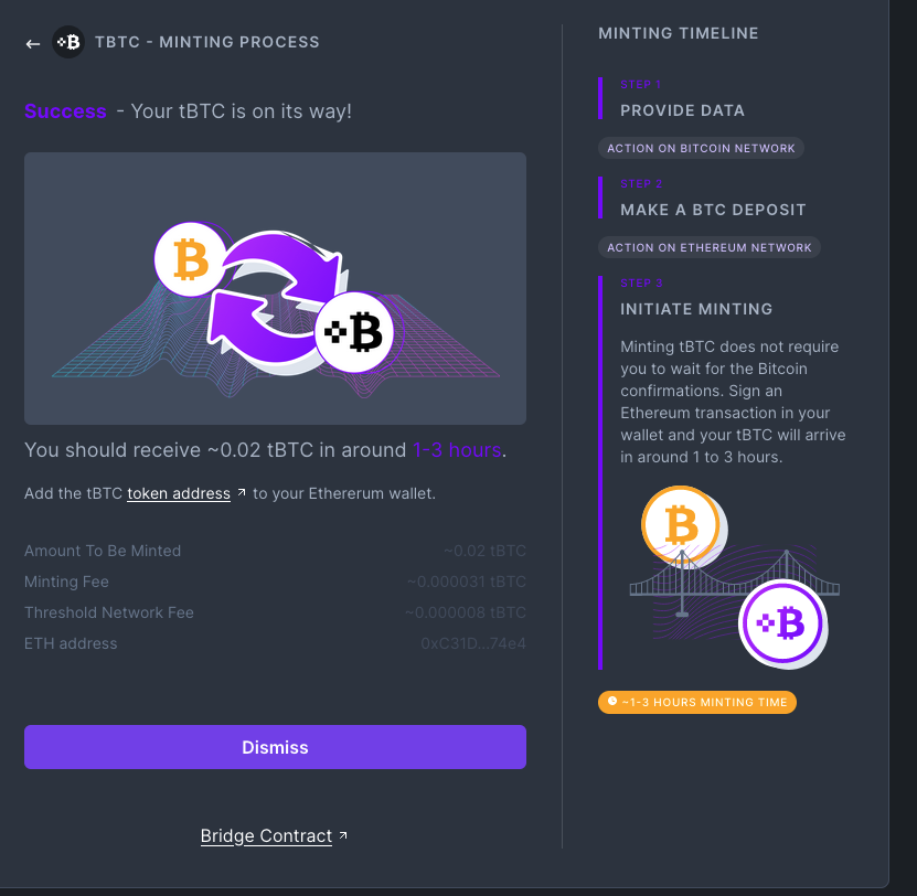 (MEDIUM) The values on the `Initiate minting...` modal blend with the background when the dark ...