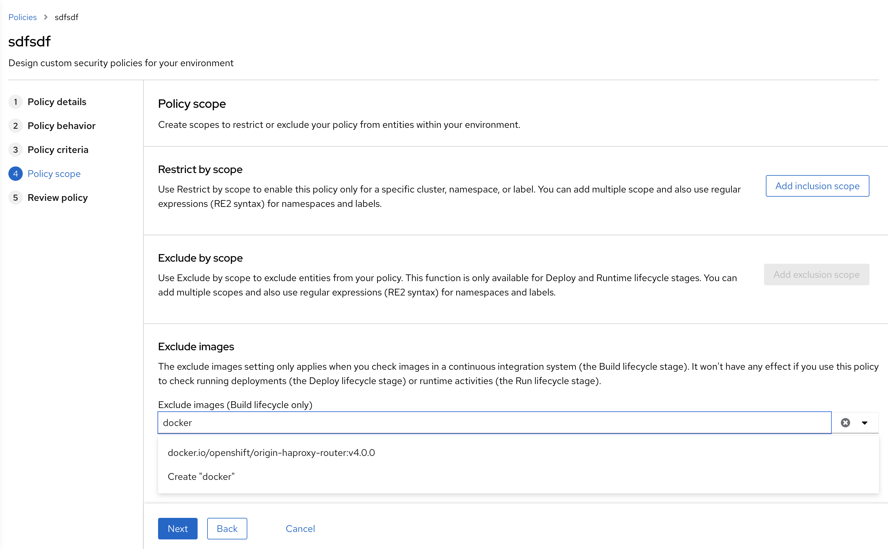 Policy image exclusion · Issue #2952 · stackrox/stackrox · GitHub