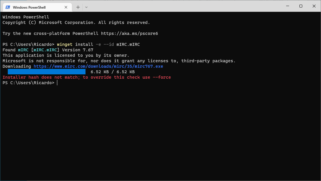 [Package Issue]: mIRC.mIRC · Issue #64517 · microsoft/winget-pkgs · GitHub