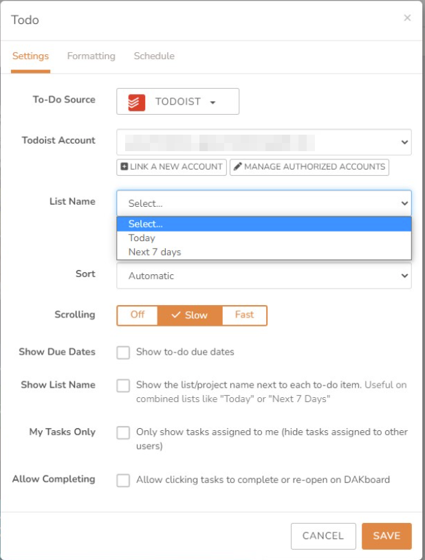 Todoist List Selection No Longer Populating · Issue #1654 · dakboard/Cloud-Platform · GitHub