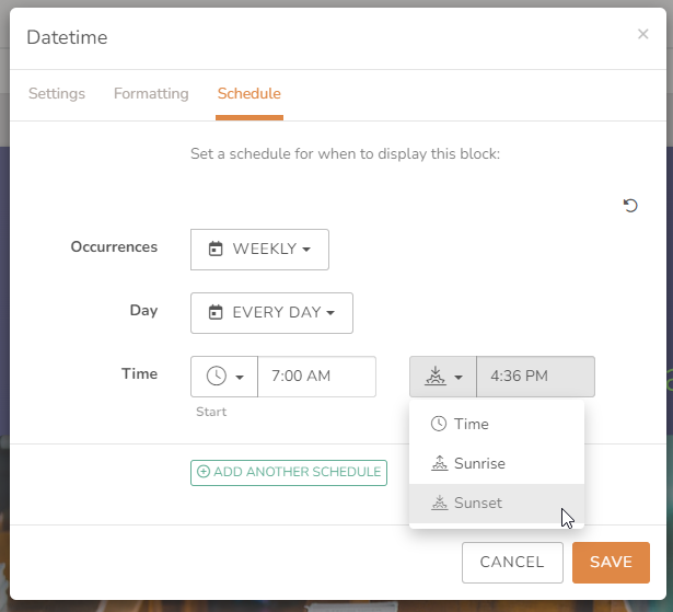Sunset/Sunrise in Block Scheduling Options · Issue #1670 · dakboard/Cloud-Platform · GitHub