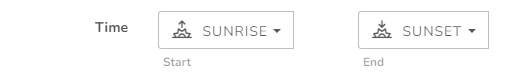 Sunrise/Sunset options not displaying "Time" button correctly on block Schedule tab · Issue ...