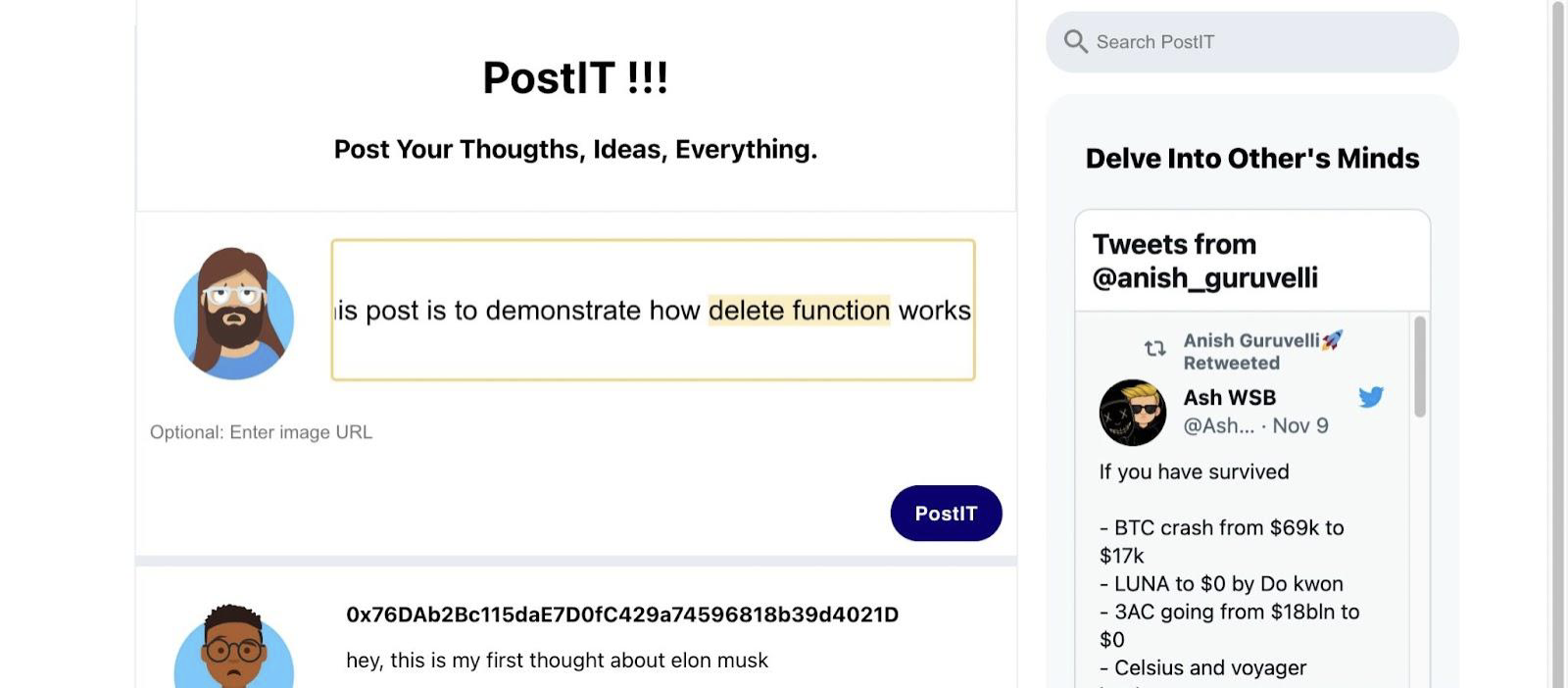 GitHub - AnishGuruvelli/twitter-clone-blockchain: twitter clone - POST IT!