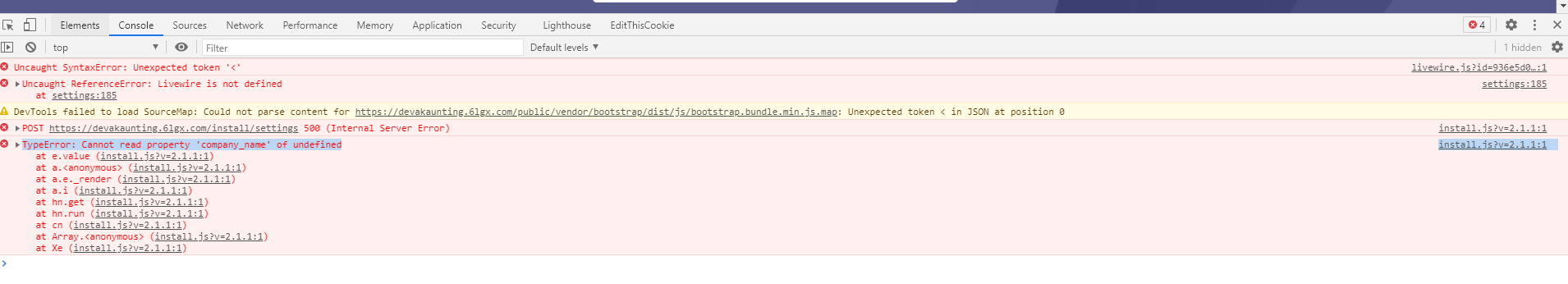 TypeError: Cannot read property 'company_name' of undefined · Issue #1843 · akaunting/akaunting ...