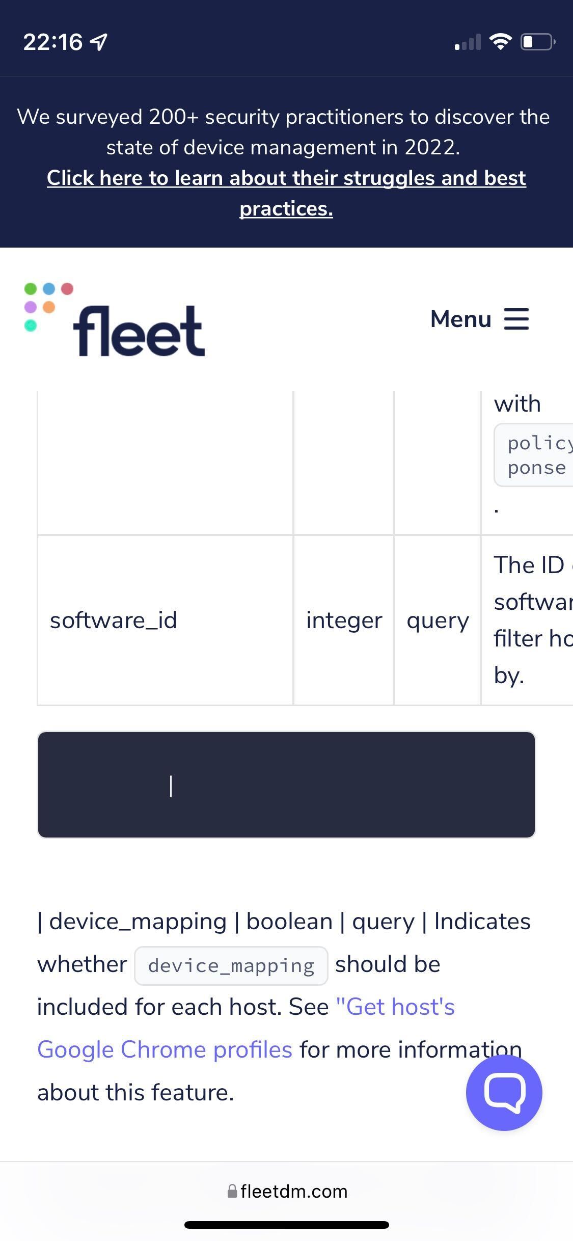 Website Bug Formatting Issue On Rest Api Docs · Issue 6789 · Fleetdmfleet · Github 