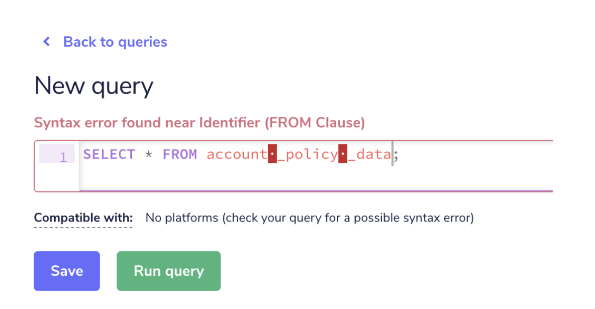 Syntax Error When Copy Pasting Osquery Table Title From Website Into Osquery Editor In Fleet Ui