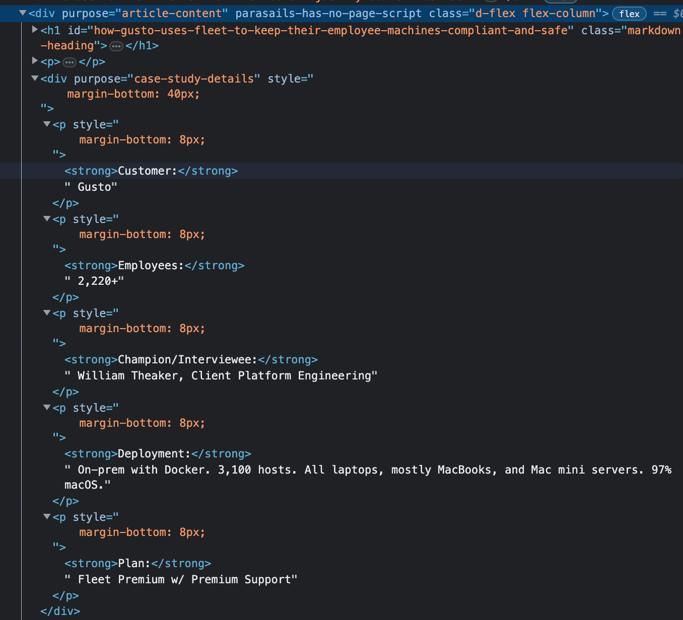 Improve styling of case study details · Issue #11576 · fleetdm/fleet · GitHub