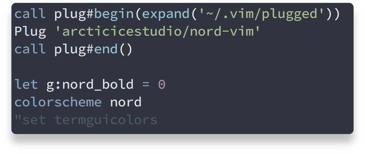 nord_bold not working if termguicolors set · Issue #184 · nordtheme/vim · GitHub