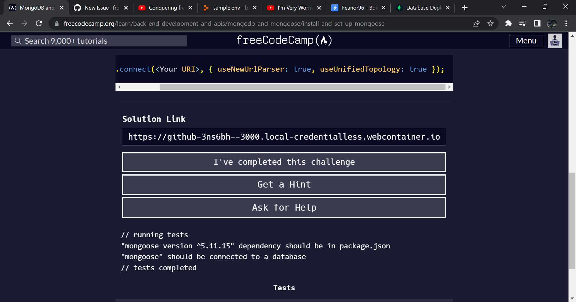The tests are not being completed · Issue #48562 · freeCodeCamp ...