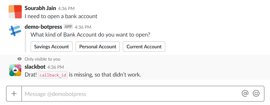 Slack - callback_id is missing so that didn't work · Issue #409 · botpress/v12 · GitHub