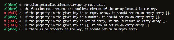 Excercise Bug: 108-getSmallestElementAtProperty · Issue #867 · learnpack/learnpack · GitHub