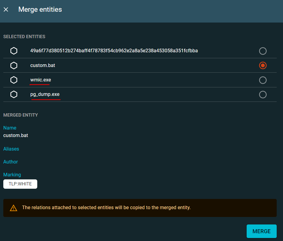 Populate x_opencti_additional_names field of File observable when merging multiple file names ...