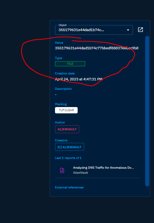 Knowledge Graph Pop Up Should Include Object Specific Attributes Such As Files Name Hashes