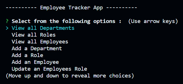 GitHub - jamessciacca/sql-employee-tracker: A command-line application built from scratch to ...