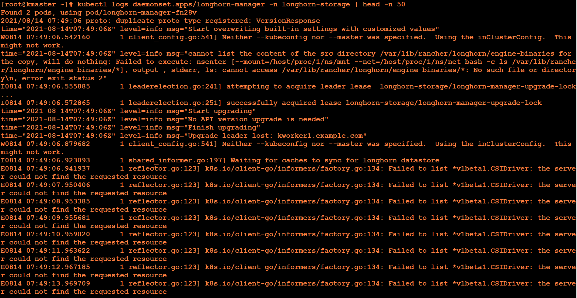 Deployment Pod Longhorn Driver Deployer Stuck In Init Status Due To Daemonset Longhorn Manager