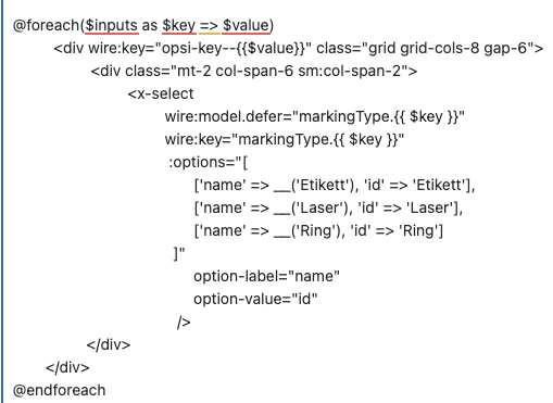 Select doesn't work when using it dynamically · Issue #513 · wireui/wireui · GitHub