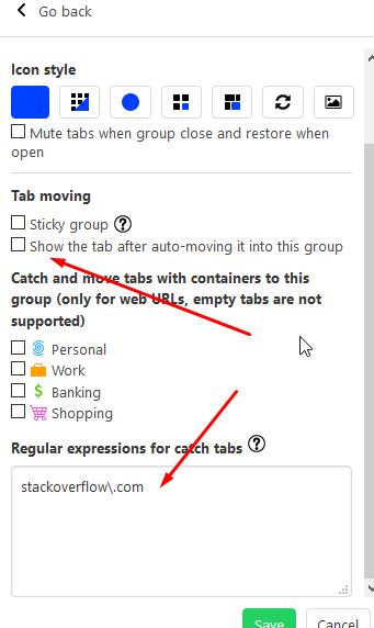 Automatic group assignment for new pages based on rules/regex · Issue #220 · Drive4ik/simple-tab ...