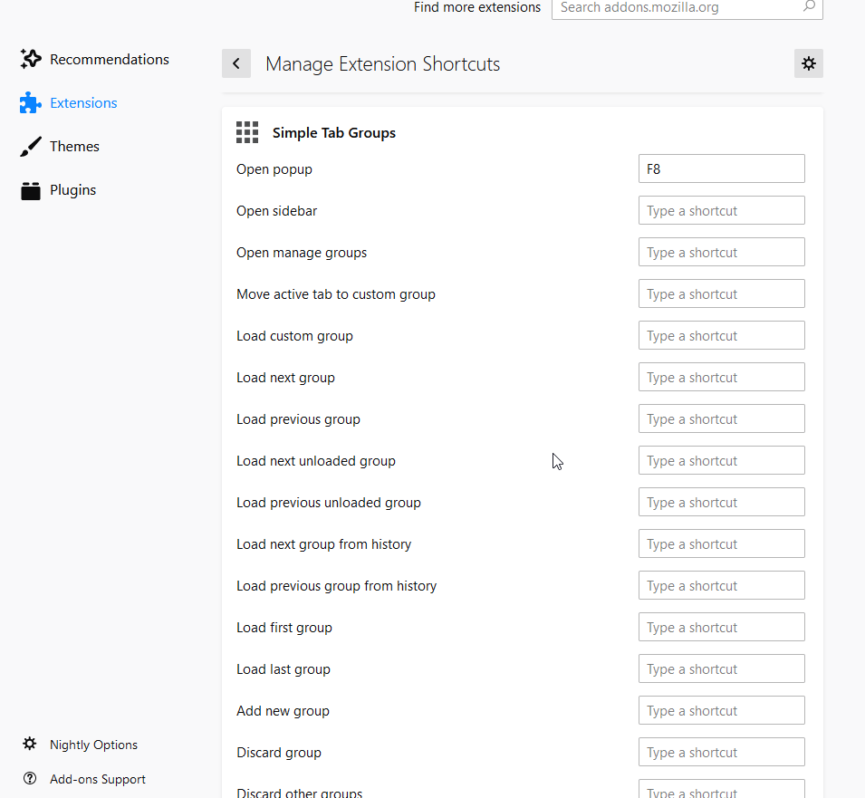 Pressing Ctrl+9 switches to a specific group, instead of using the Firefox native go to last tab ...