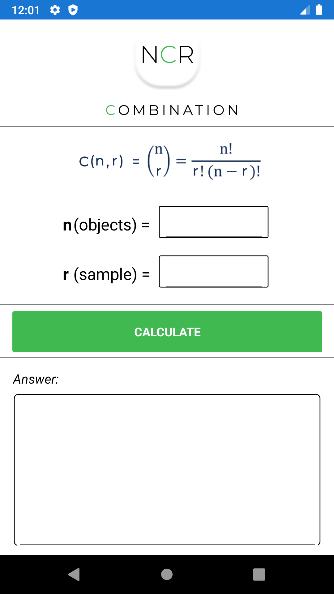 GitHub - petartrashliev/Combinations_nCr: Find the number of possible ...