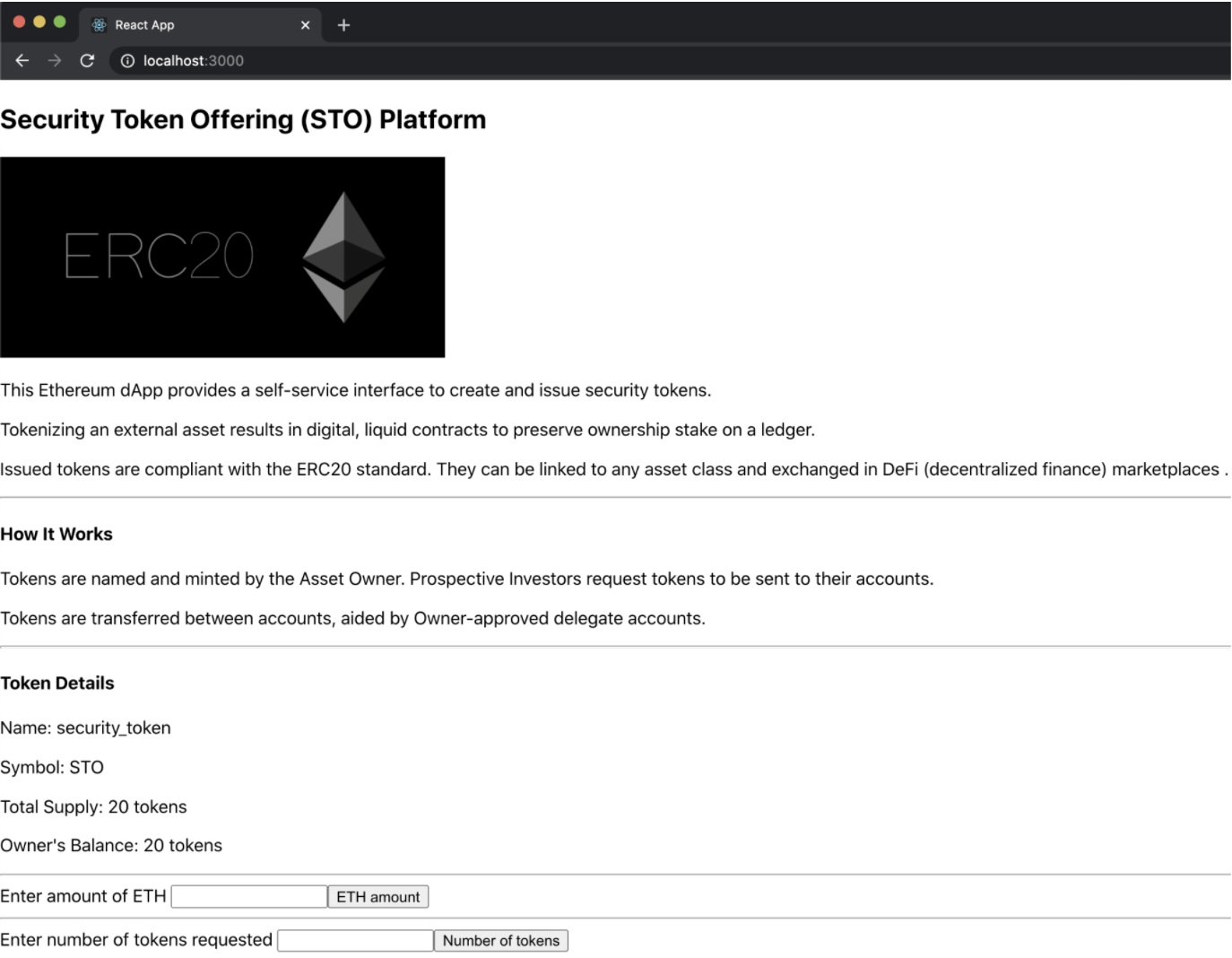 GitHub - prannoiychandran/Security-Token-Offering-Platform: Ethereum-based app to issue ERC20 ...