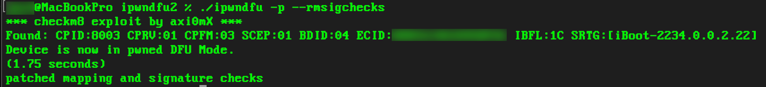 Device did not reconnect. Possibly invalid iBEC. Reset device and try again when trying to ...