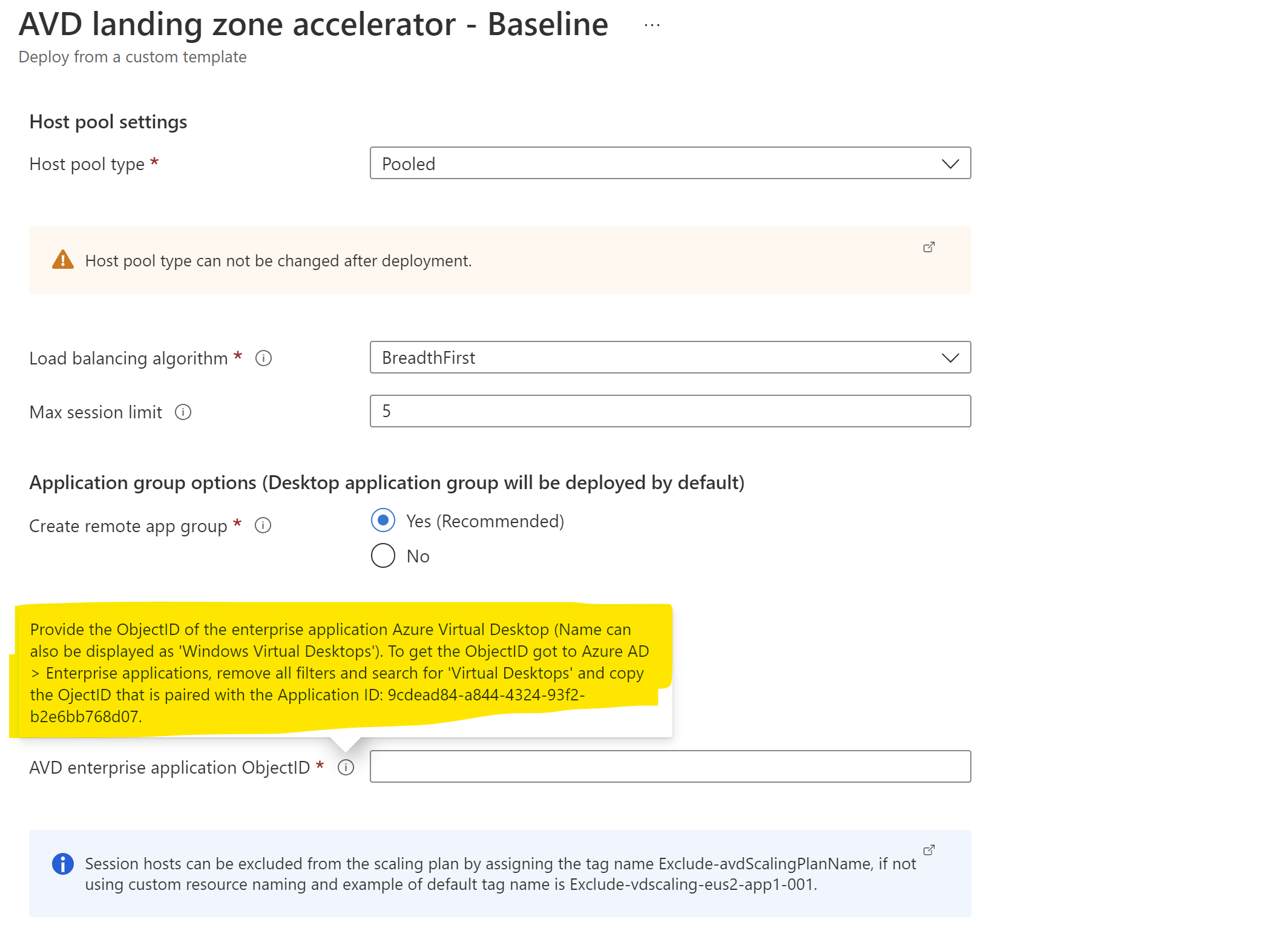 Doc update - avdEnterpriseAppObjectId · Issue #258 · Azure/avdaccelerator · GitHub
