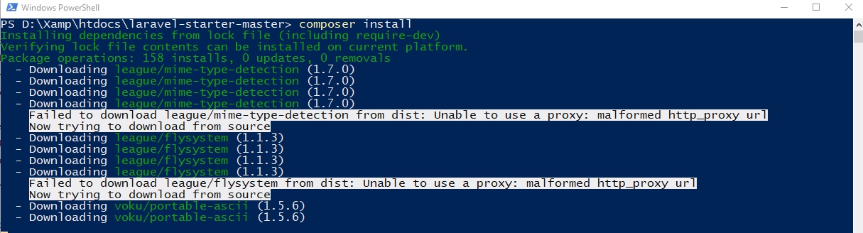 malformed http_proxy url · Issue #245 · nasirkhan/laravel-starter · GitHub
