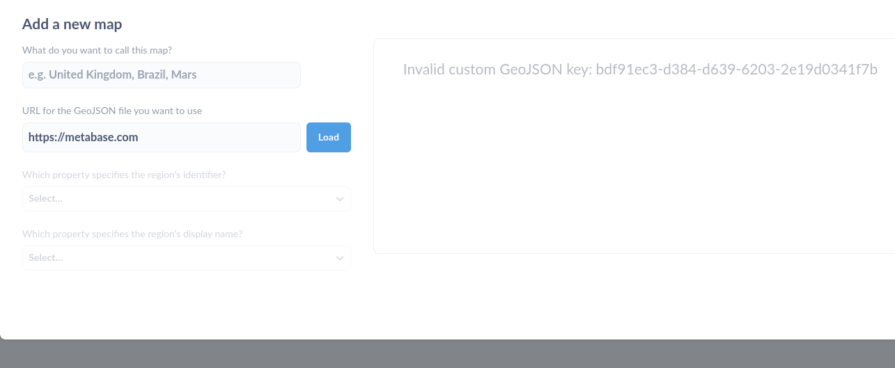 Adding custom maps should provide better error handling · Issue #14635 · metabase/metabase · GitHub