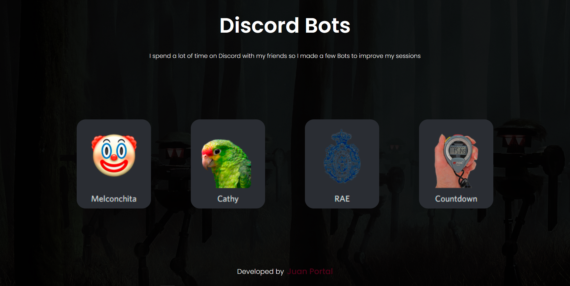 GitHub - JuanPortal/DiscordBots: Here you'll find the Discord Bots I've created