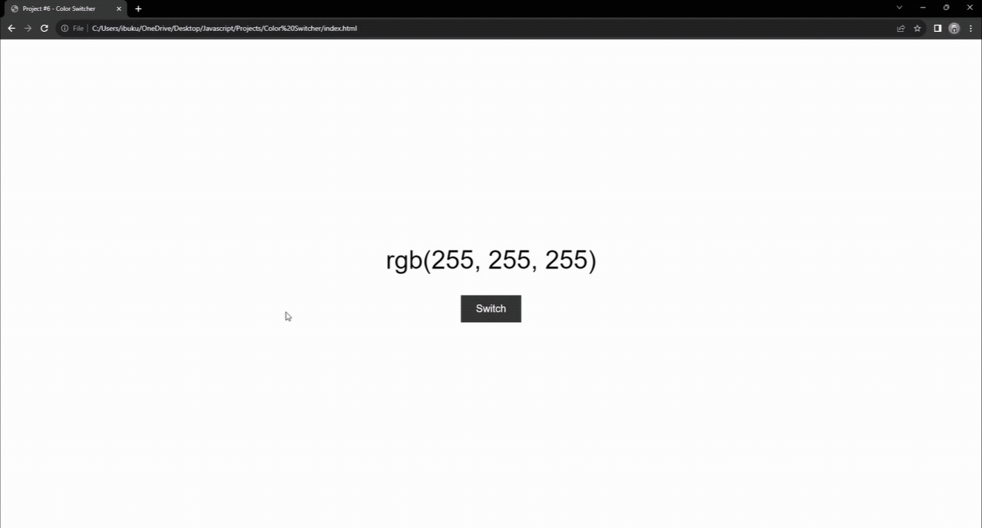 Github Ibukun Braincolor Switcher A Color Switcher App This App Random Generates A Color