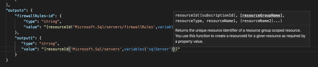 Add auto-complete / IntelliSense for the resourceId() function · Issue #491 · microsoft/vscode ...