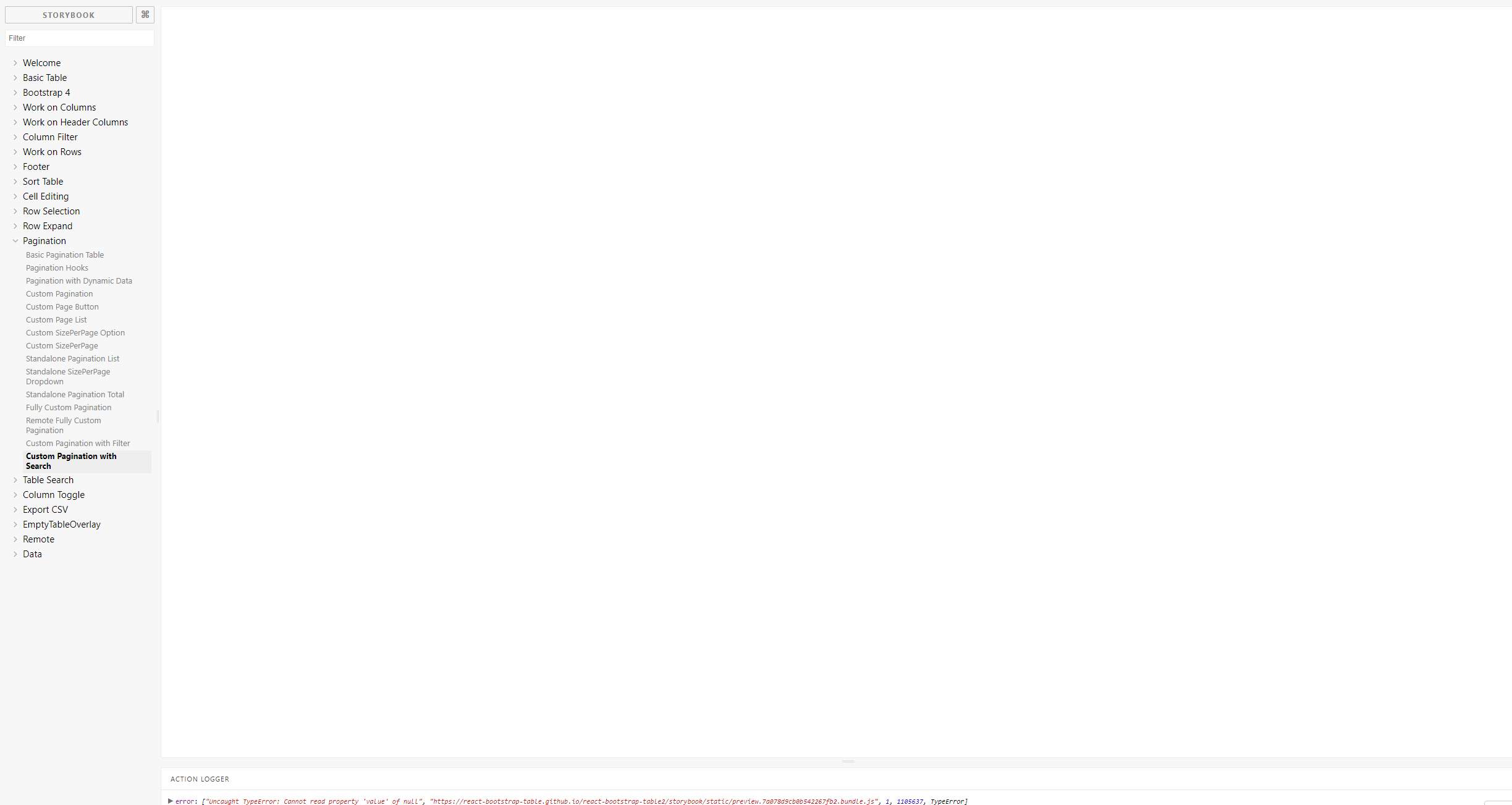 Search Blows Up the UI when after Paginating · Issue #1633 · react ...