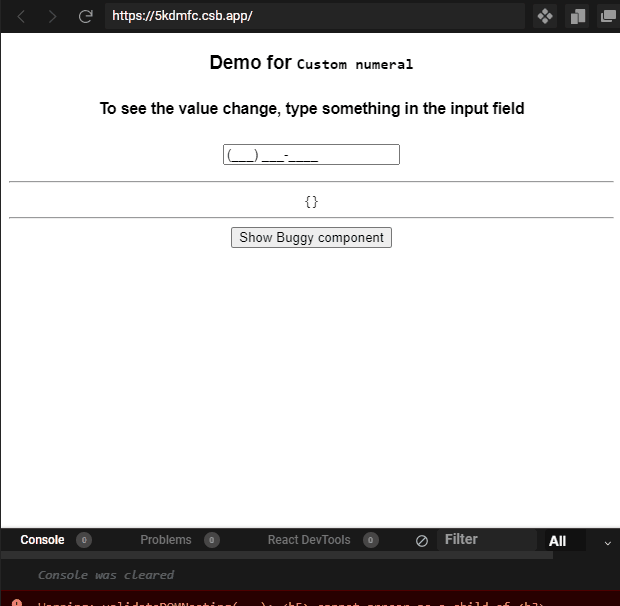 [bug] Infinite Loop When Using The Character In Mask And Custom Formatting · Issue 722 · S