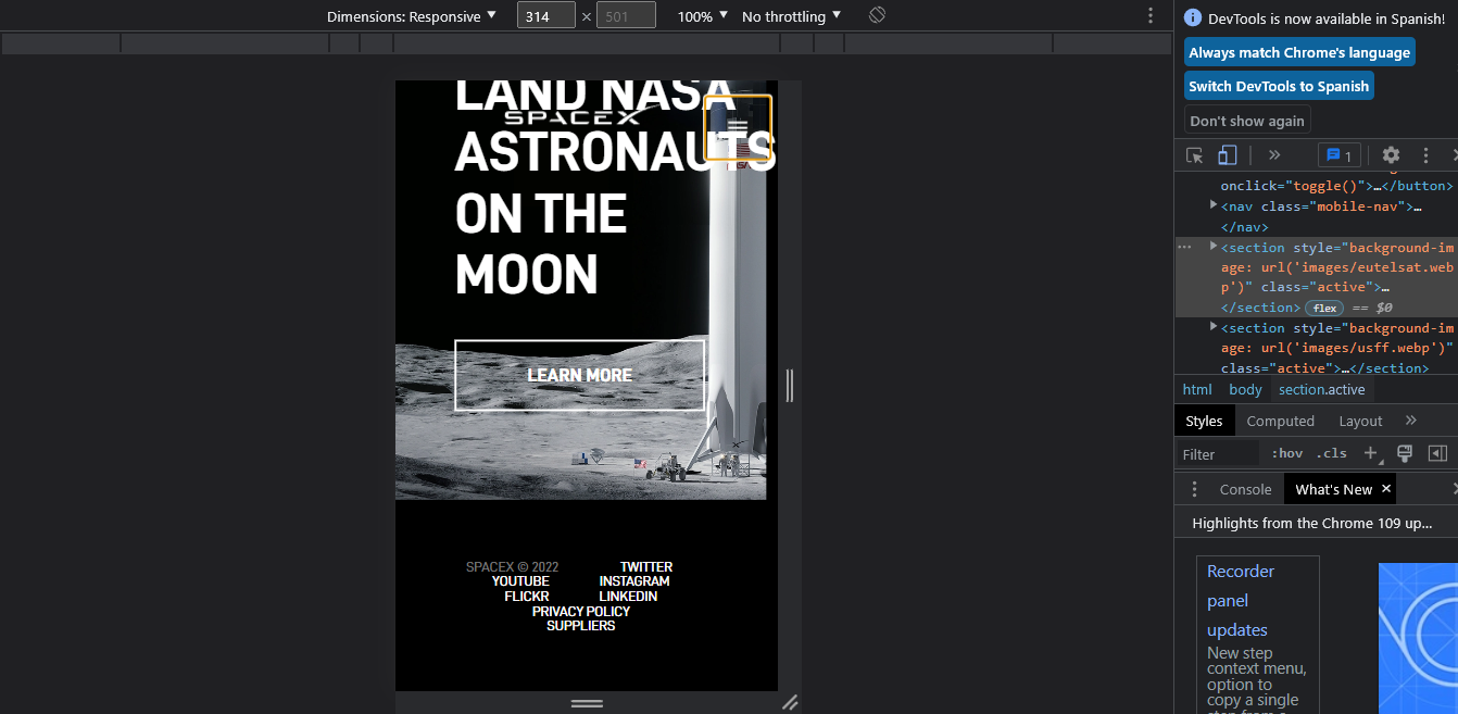 GitHub - EmilianoQuiroz/SpaceX-Clone: Clon del frontend de la pagina web de spaceX