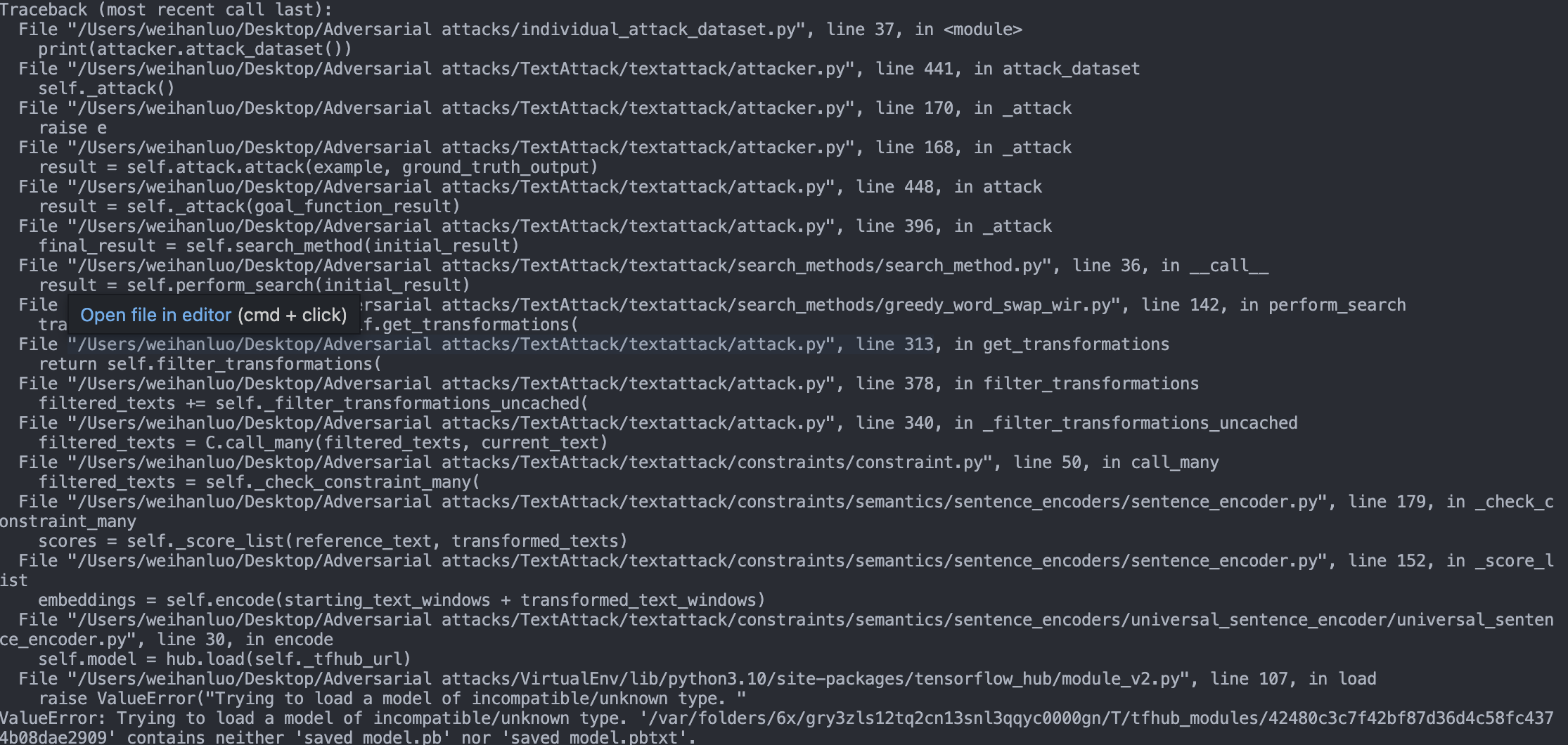 Valueerror With Attack Dataset · Issue 738 · Qdata Textattack · Github