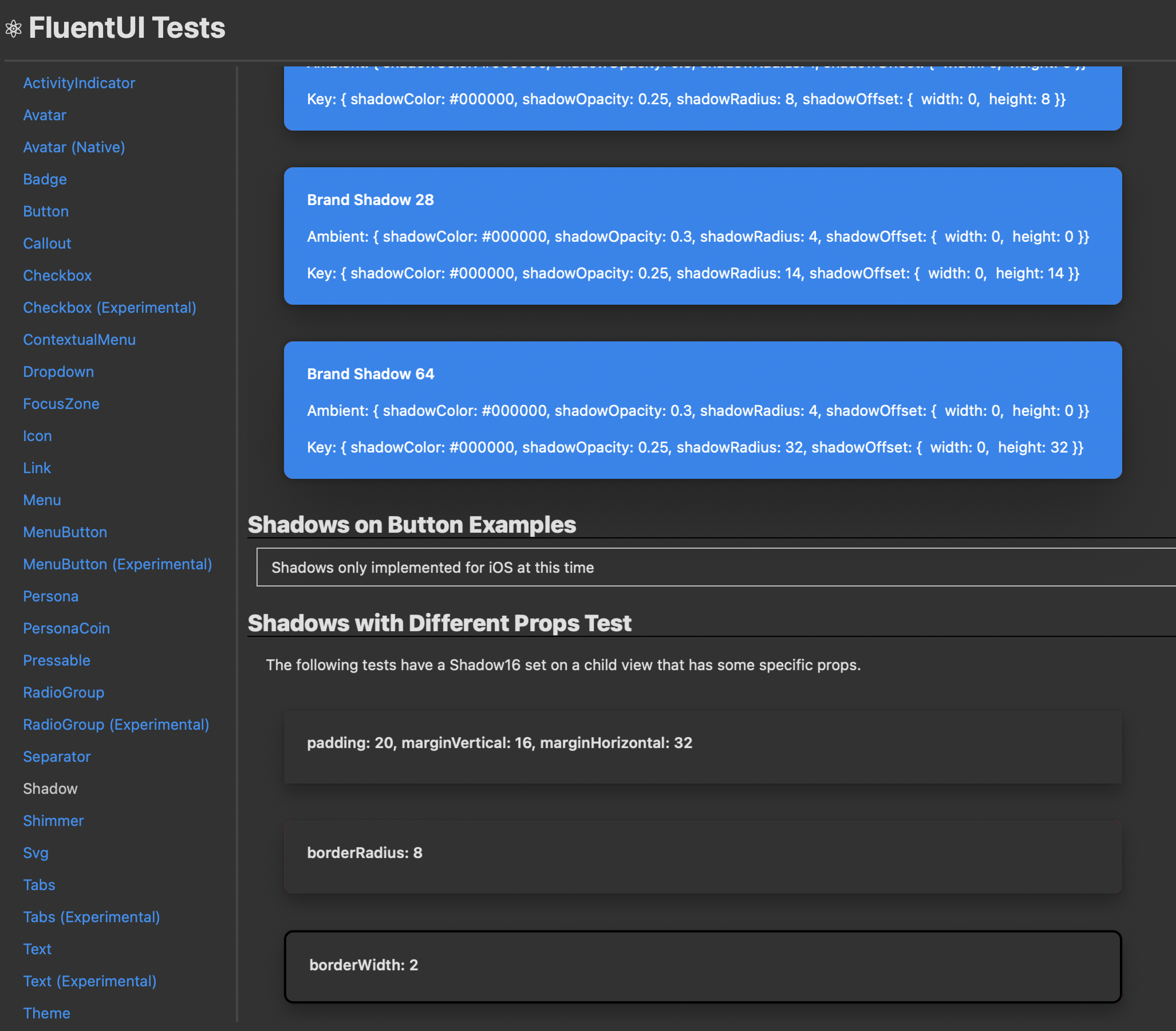 Getting Shadow working with backgroundColor - margins, padding, borders by lyzhan7 · Pull ...