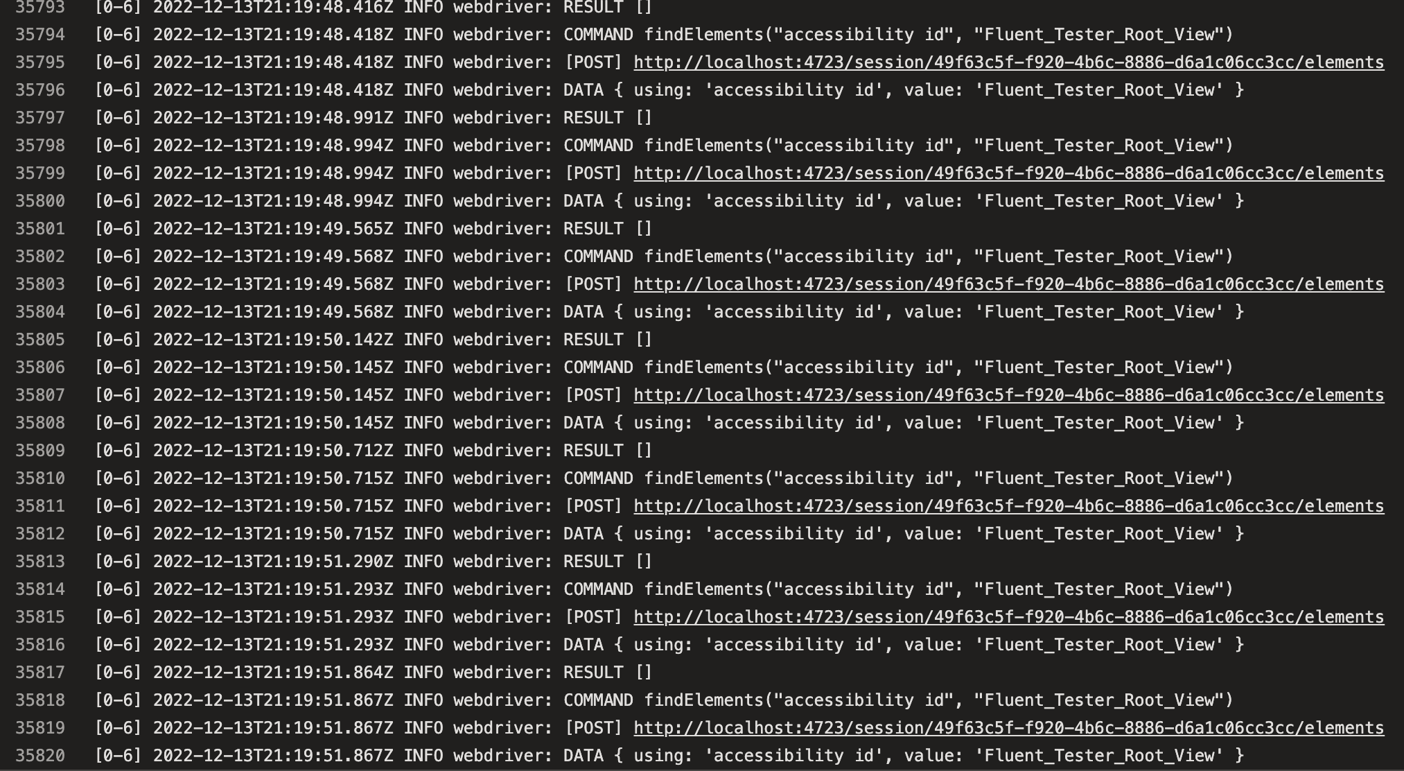 [E2E tests] Update comment to explain why iOS FluentTester root view ...