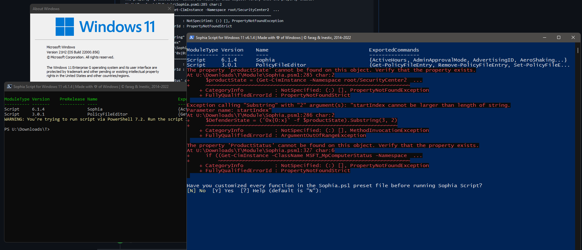 App not running · Issue #379 · farag2/Sophia-Script-for-Windows · GitHub