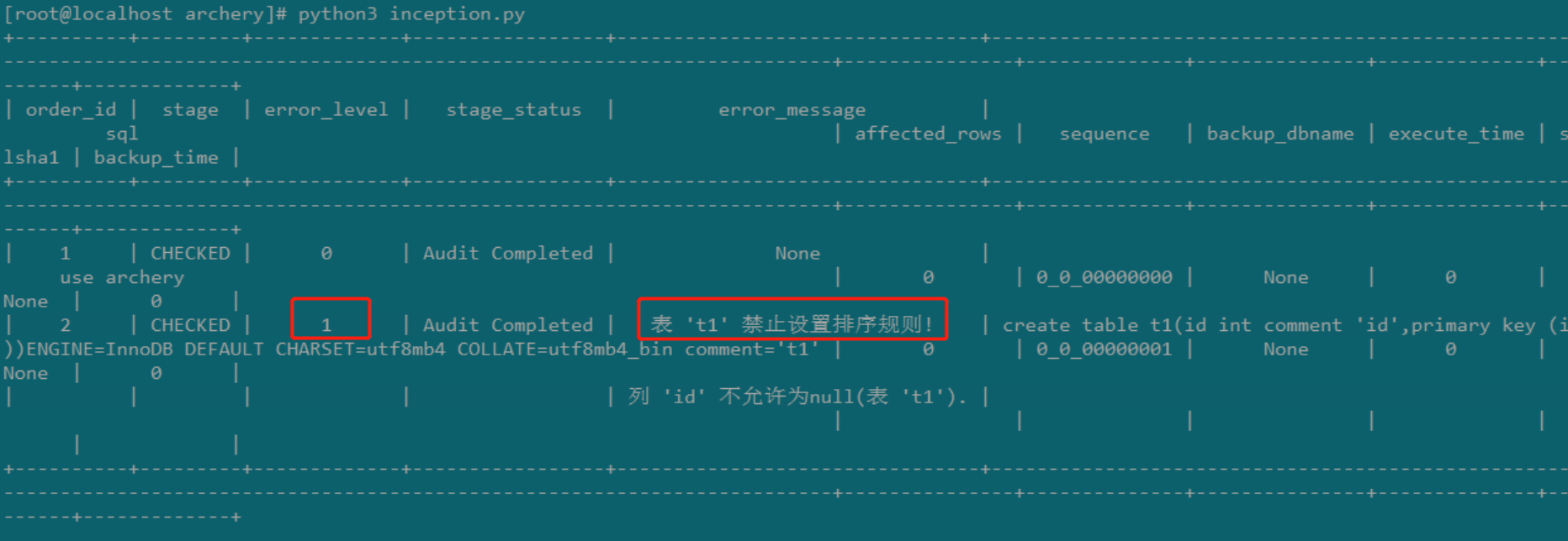 审核规则以及审核级别返回与配置不一致 · Issue #599 · hanchuanchuan/goInception · GitHub