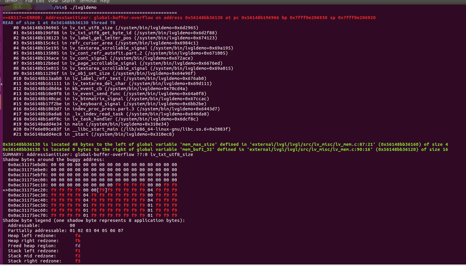 Global Buffer Overflow · Issue 2089 · Lvgllvgl · Github