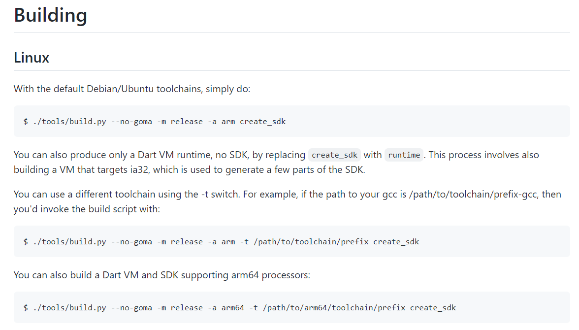 cross compile for armv7 failed and -t options seems not works? · Issue #47330 · dart-lang/sdk ...