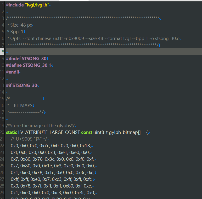 The Chinese font shows normal when the bpp set to 1. but when the bpp greater than 1, it shows ...