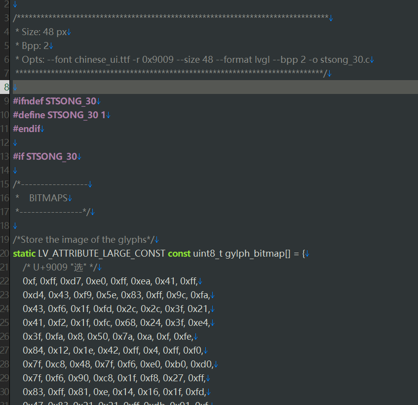 The Chinese font shows normal when the bpp set to 1. but when the bpp ...