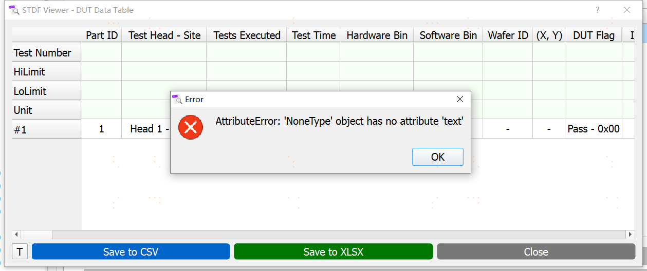 Show error when convert the stdf file to xlsx format · Issue #110 ...