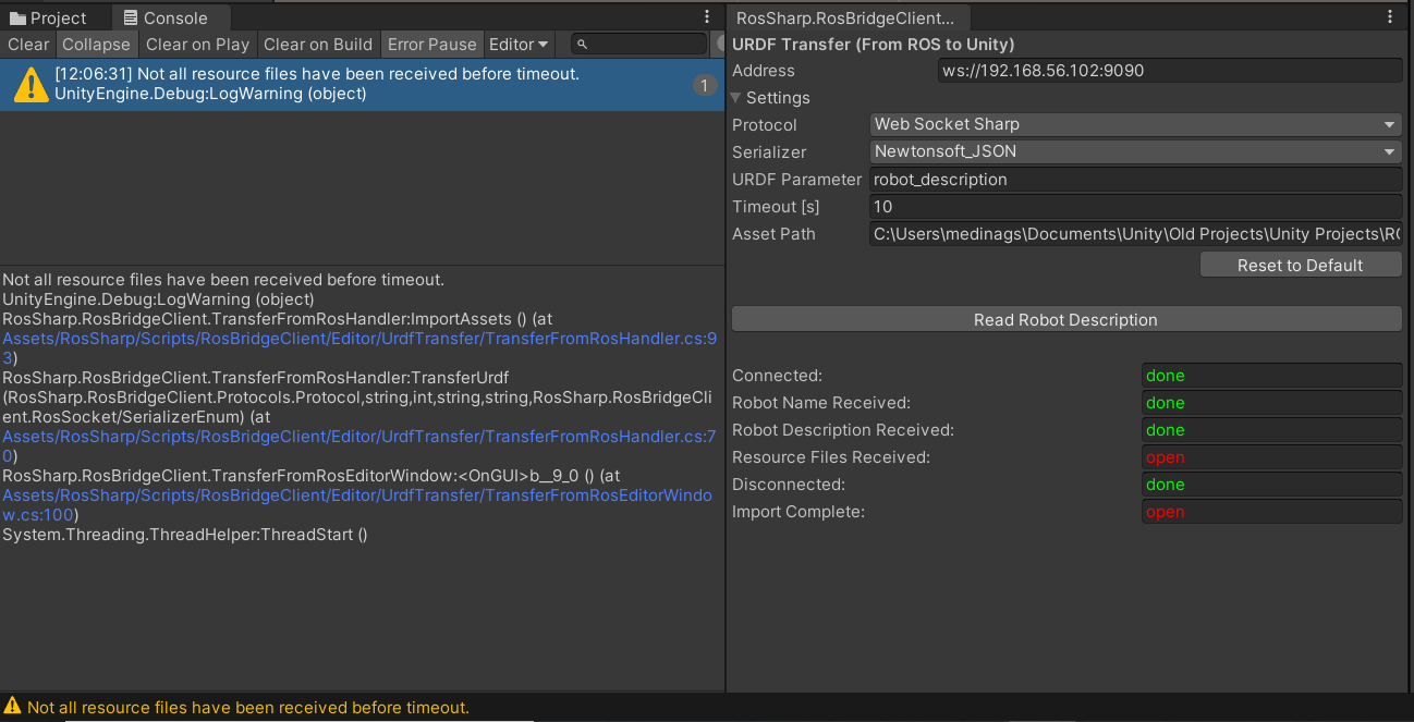 Not all resource files have been received before timeout Unity ROS# · Issue #391 · siemens/ros ...