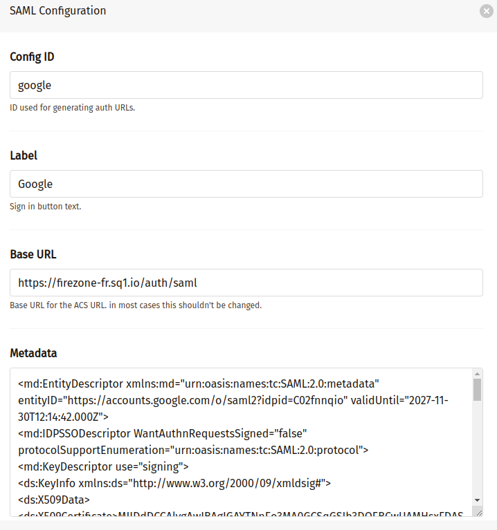 Problem with 2 servers firezone using same google workspace and SAML entity ID · Issue #1224 ...