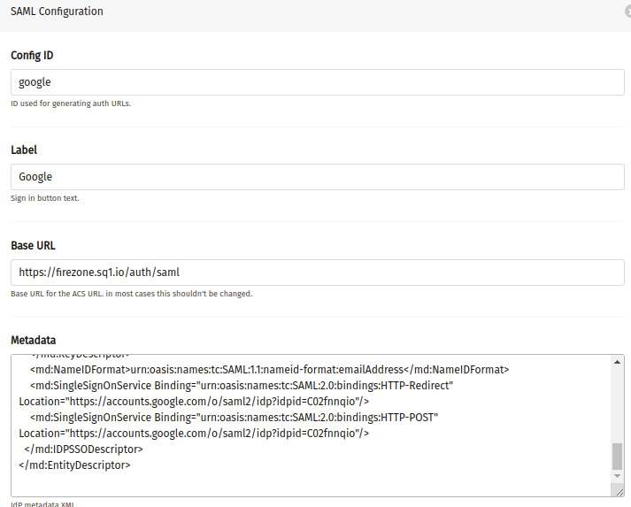Problem with 2 servers firezone using same google workspace and SAML entity ID · Issue #1224 ...