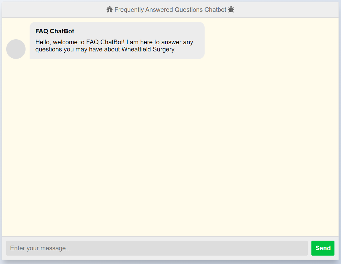 GitHub - Heenal15/chatbot: A FAQ chatbot that responds to GP administrative queries.