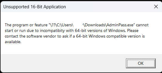 Doesn't work with windows 64 apparently · Issue #3 · MishDotCom/Admin-Password-Cracker · GitHub